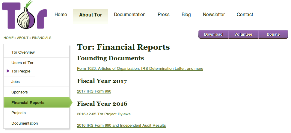 Tor Project Releases Financial Documents of Government Funding – Thomas ...